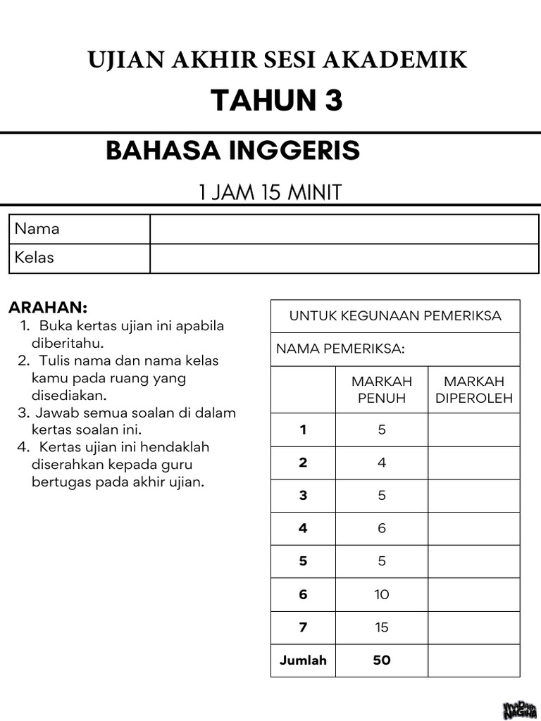Uasa Year 3 P2 | PDF