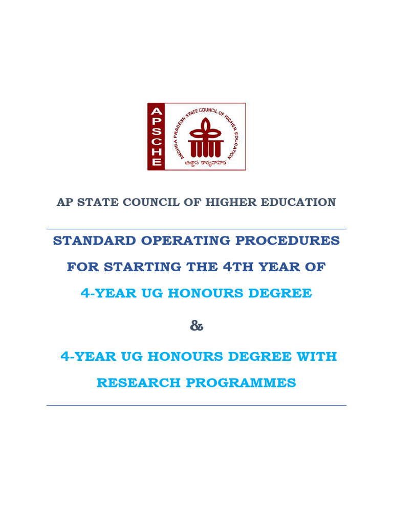 SOP For The 4th Year of 4 Year Degree Programs | PDF | Methodology ...