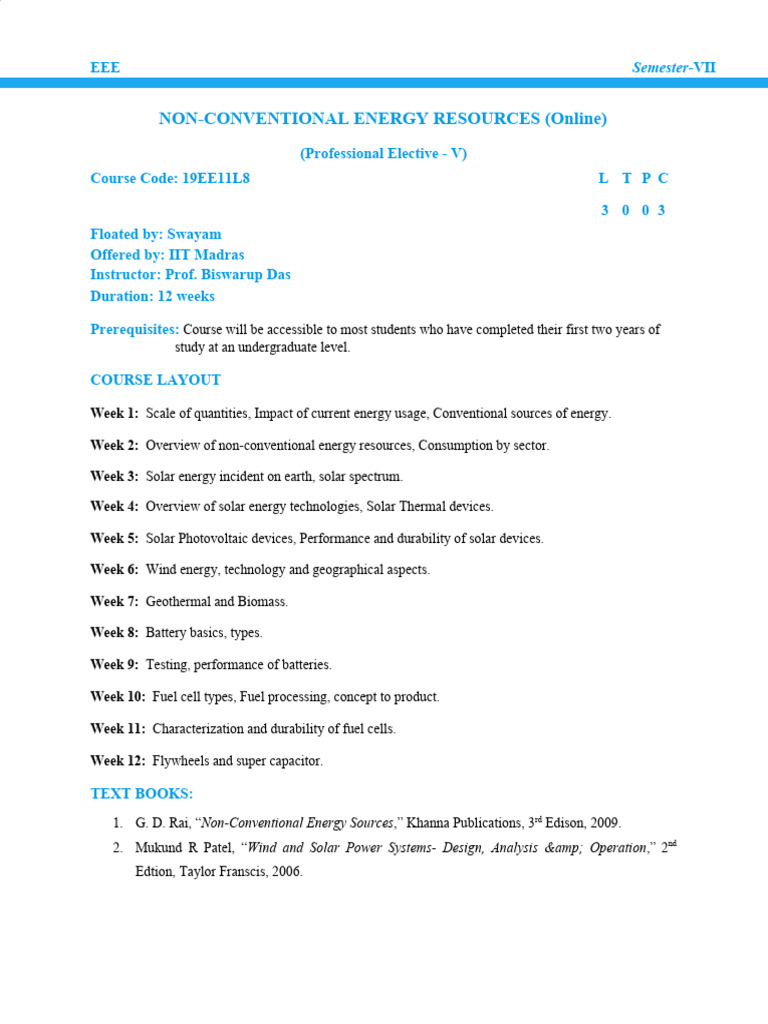 Non-Conventional Energy Resources | PDF Non-Conventional Energy Resources | PDF