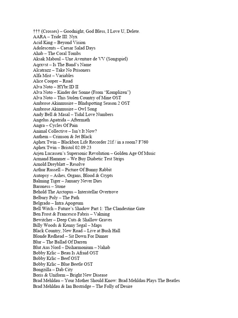 2023 | PDF | Musicians | Musical Groups