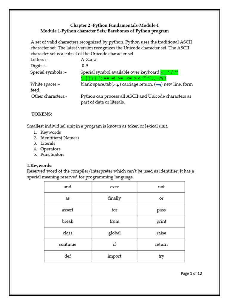 Xi Ip I Python Fundamentals Module I June 7 2021 Pdf Software Engineering Computing