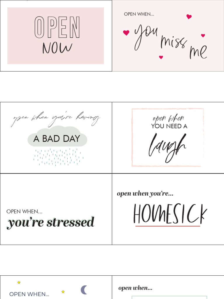 Open When Letters for Every Mood | PDF | Self-Improvement