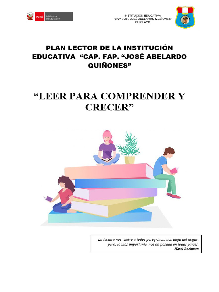 Plan Lector Secundaria Quiñones | PDF | Aprendizaje | Comprensión lectora