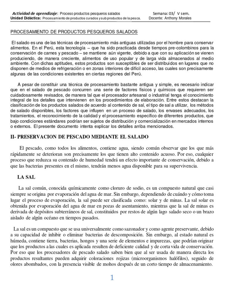 Salado Del Pescado | PDF | sal | Carne