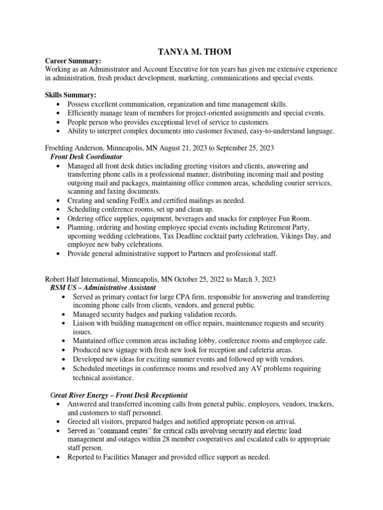 Tanya Thom Updated Resume 2023 | Download Free PDF | Accounts Payable ...