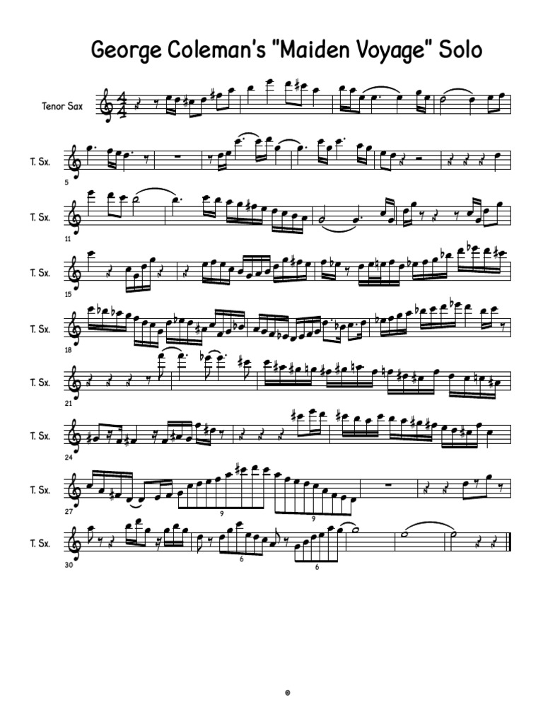 George Coleman's "Maiden Voyage" Sax Solo | PDF | Saxophone