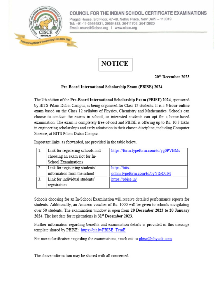 Notice PBISE | PDF