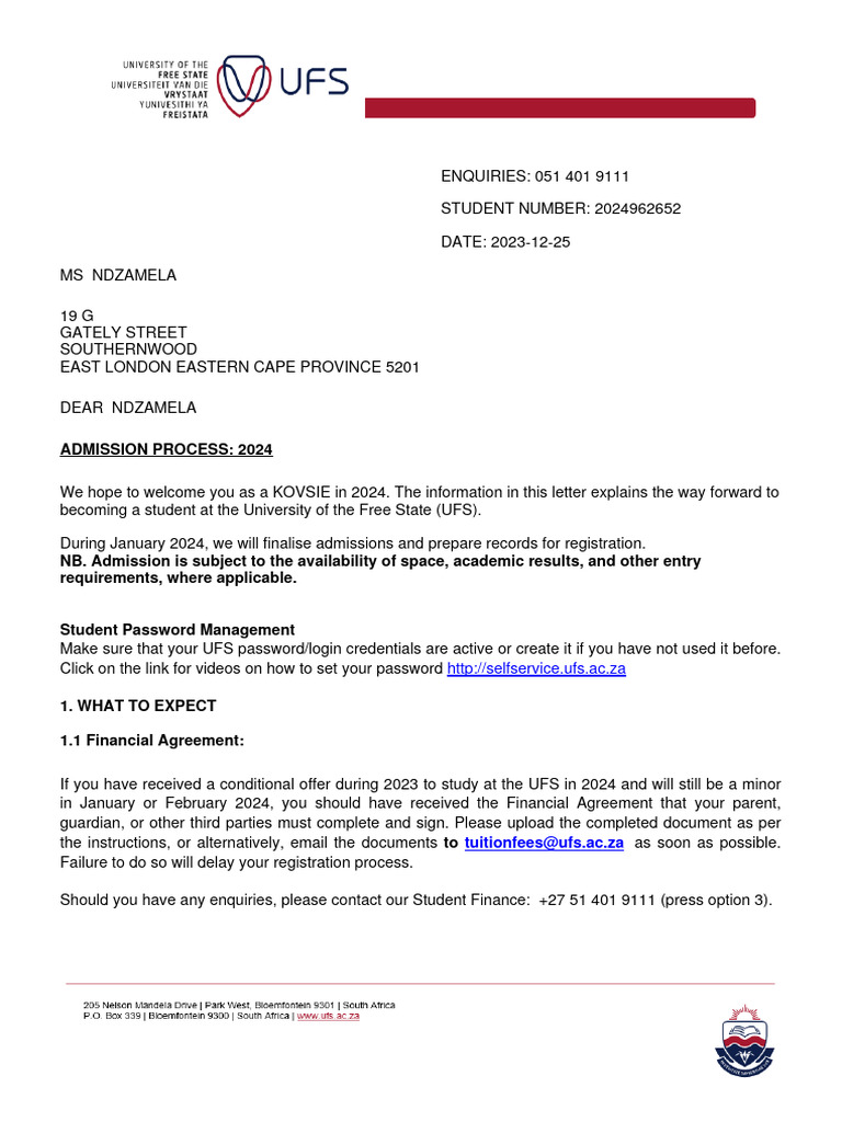 Ufs Offr Man | PDF | Student Financial Aid In The United States | Fee