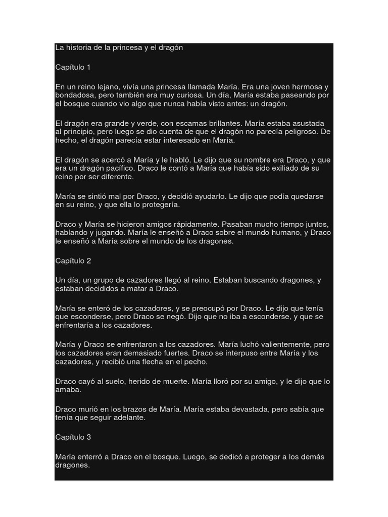 La Historia de La Princesa y El Dragón | PDF