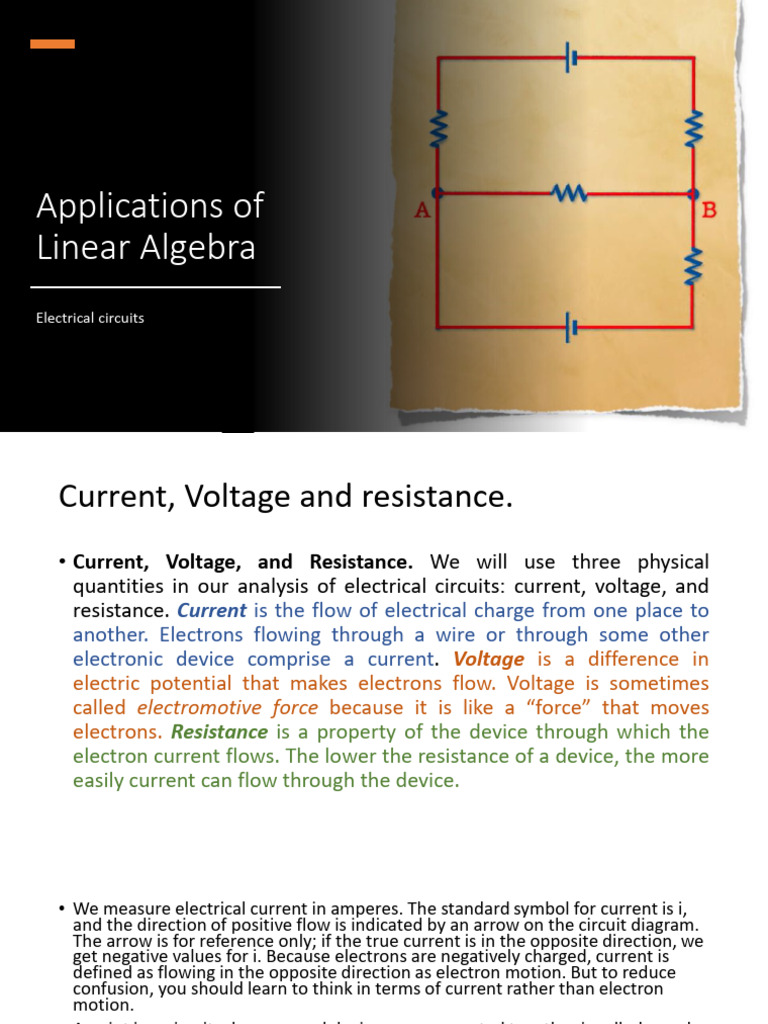 Applications of Linear Algebra Circuits Plus Chemical Reactions | PDF ...
