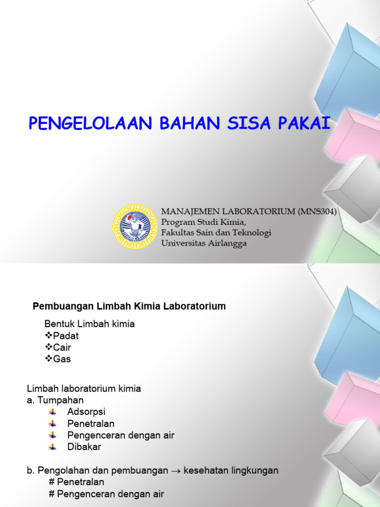 Limbah Lab - Bahan Sisa Pakai | PDF | Sains & Matematika
