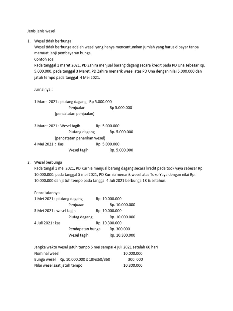 Jenis Jenis Wesel | PDF