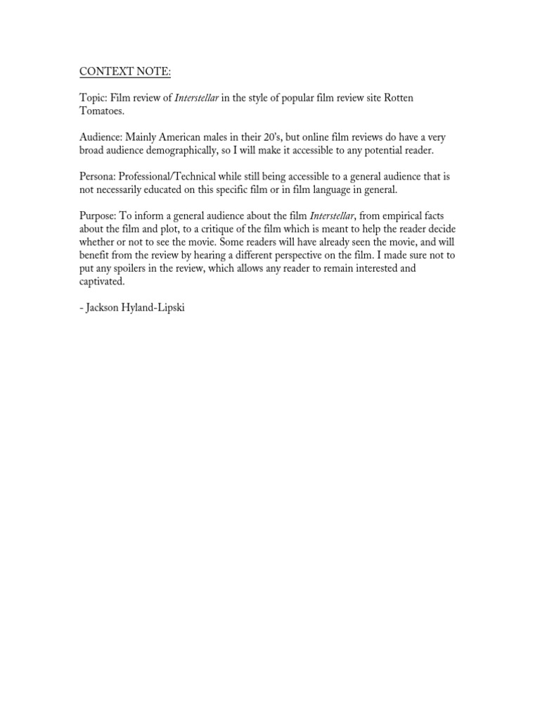 Interstellar Review | PDF