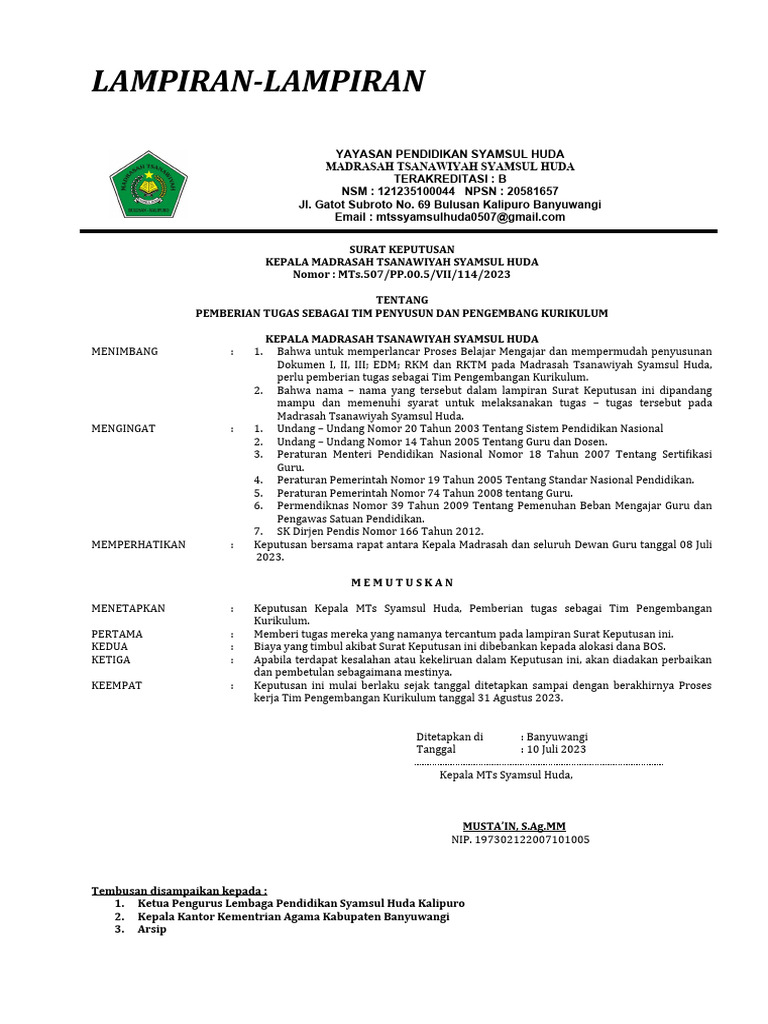 SK Tim Pengembang | PDF