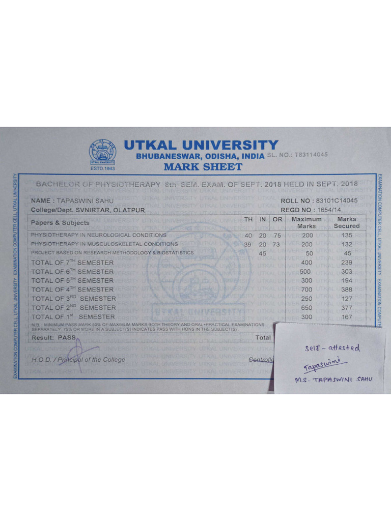 Degreemarksheet | PDF