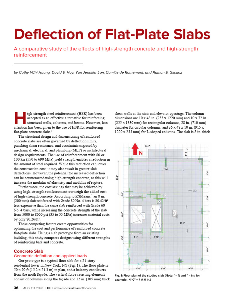 Deflection of Flat Plate Slabs | PDF | Strength Of Materials | Concrete
