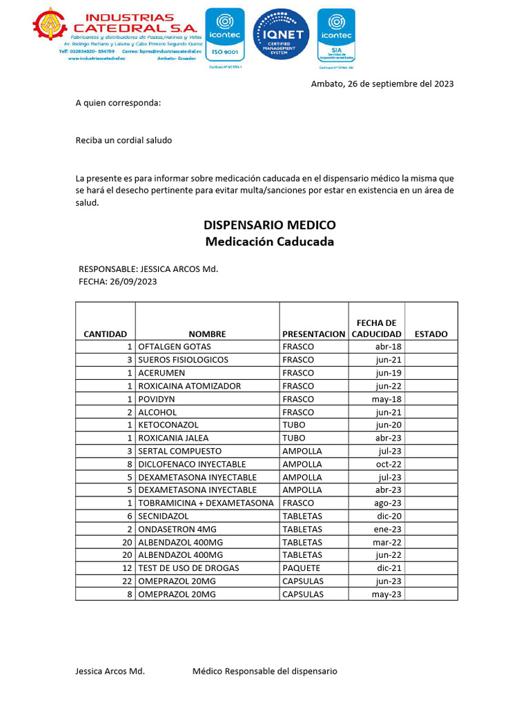 Medicación Caducada | PDF