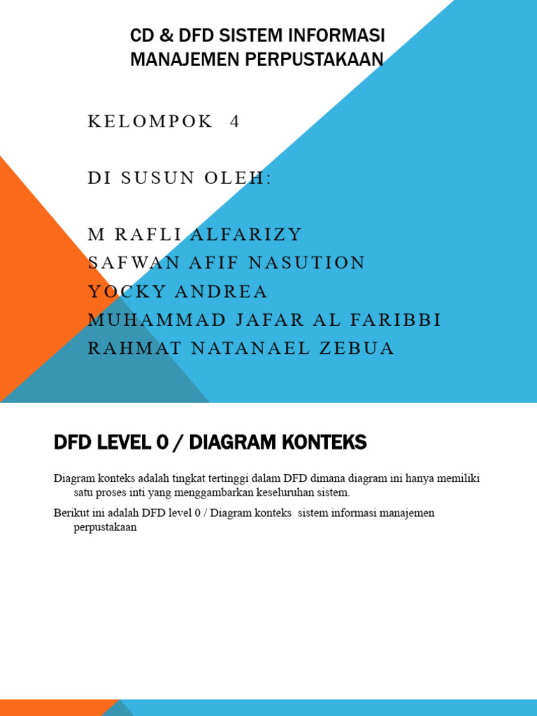 CD & DFD Sistem Informasi MANAJEMEN Perpustakaan | PDF