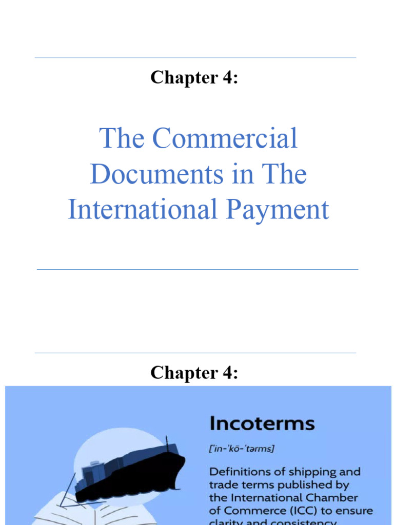 CHAPTER 4:the Commercial Documents in The International Payment | PDF