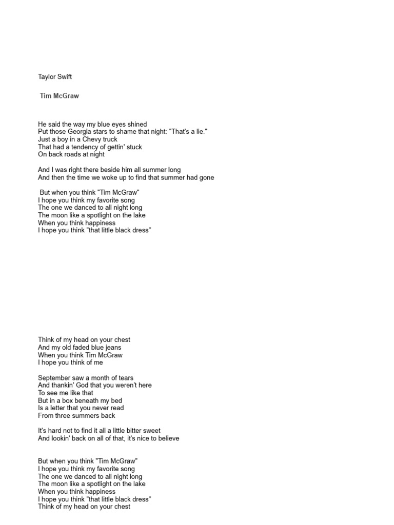 Taylor Swift Lyric | PDF
