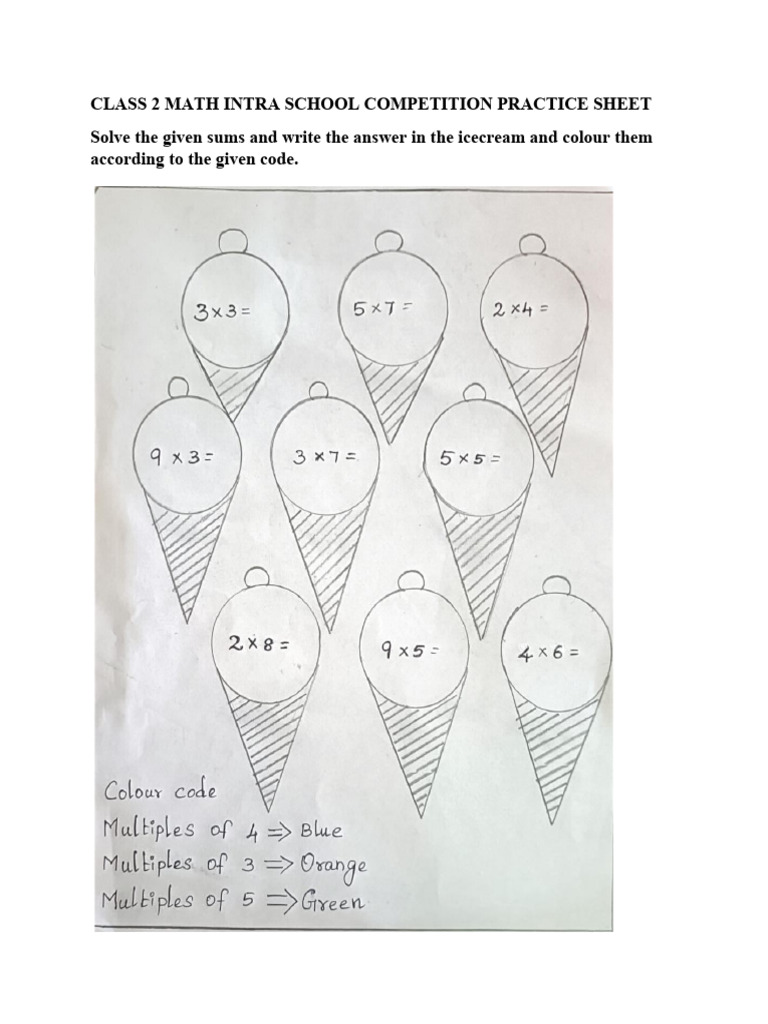 Grade 2 Math Practice Sheet | PDF