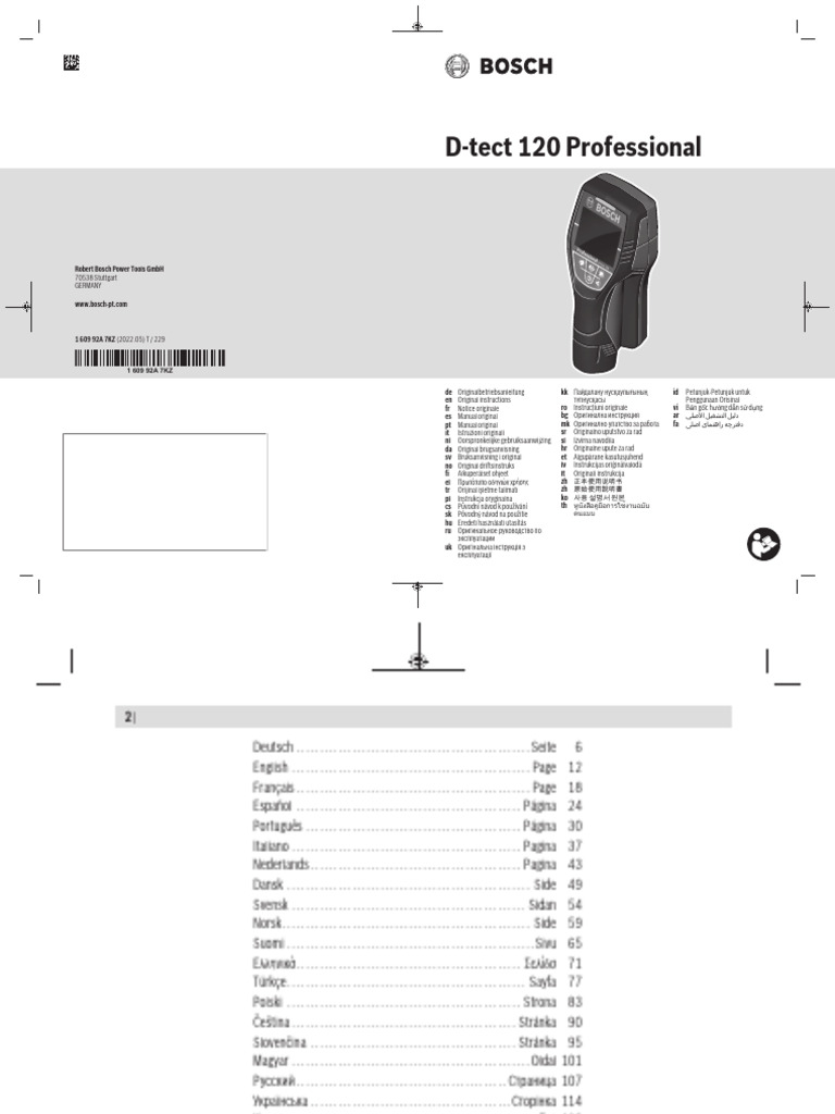 Bosch D-Tect 120 Professional | PDF