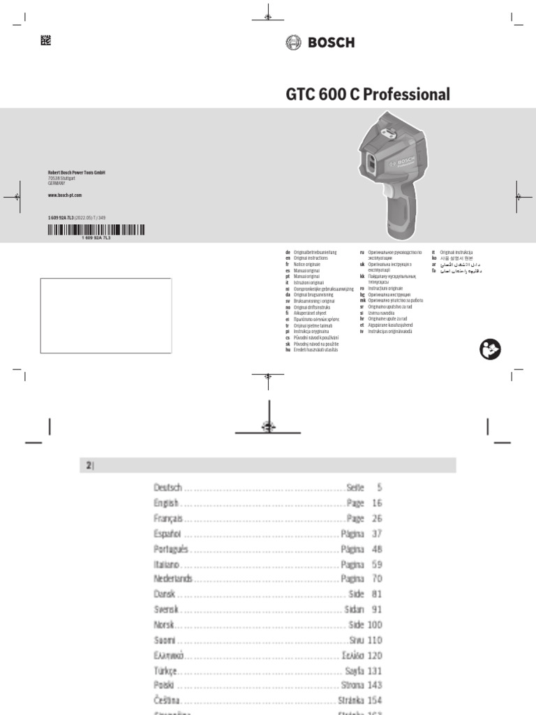 Bosch GTC 600 C Manual (Multilingual) | PDF