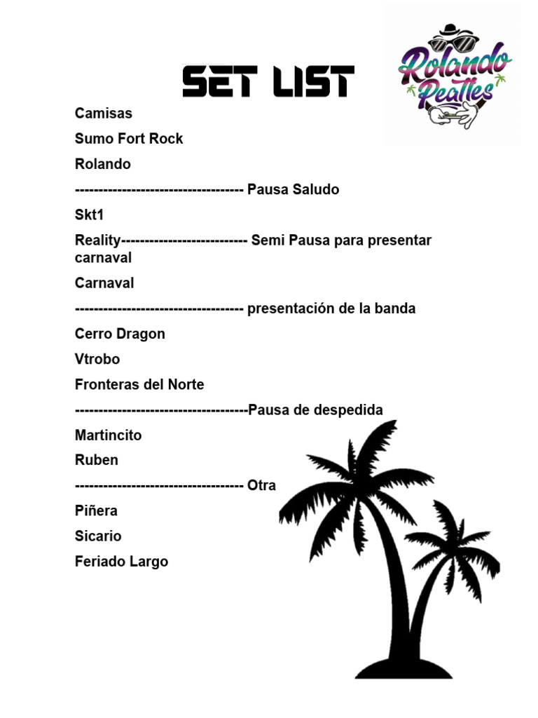 Setlist Rolando Peatles | PDF