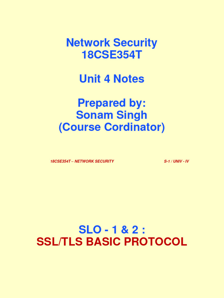 Unit 4 | PDF | Transport Layer Security | Public Key Cryptography