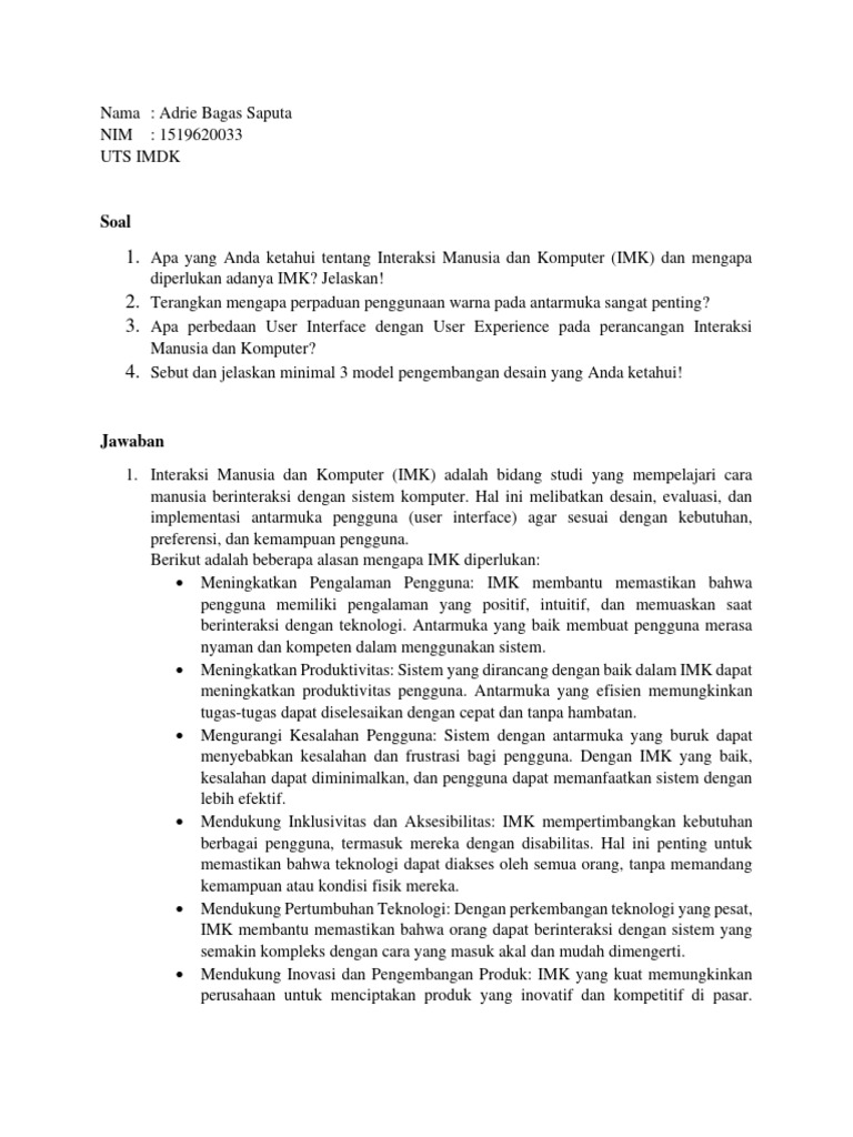 UTS - PIMDK - Adrie Bagas Saputa - 1519620033 | PDF | Seni