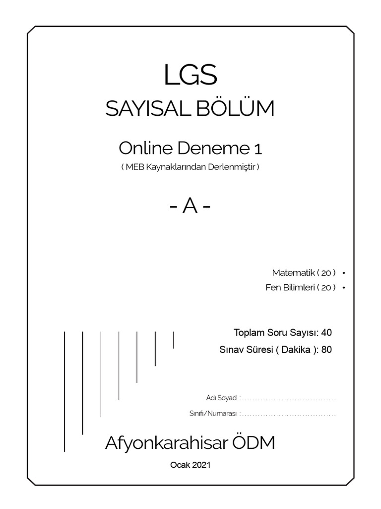 LGS 2021 Online1 Sayisal | PDF