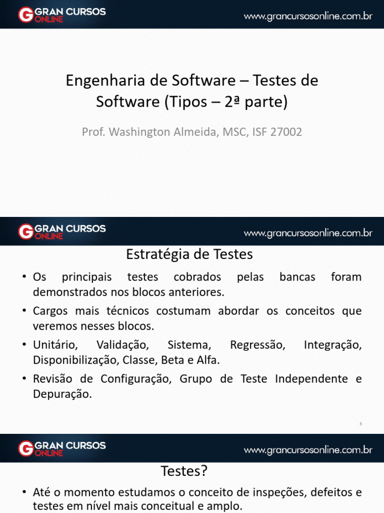 Aula 17 Testes Software | Download grátis PDF | Testes de software ...