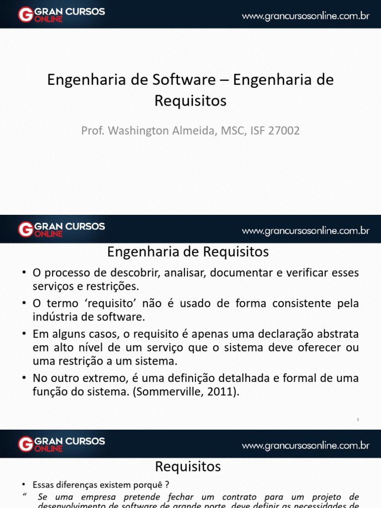Aula 07 Engenharia Requisitos | PDF | Engenharia de Software | Informática