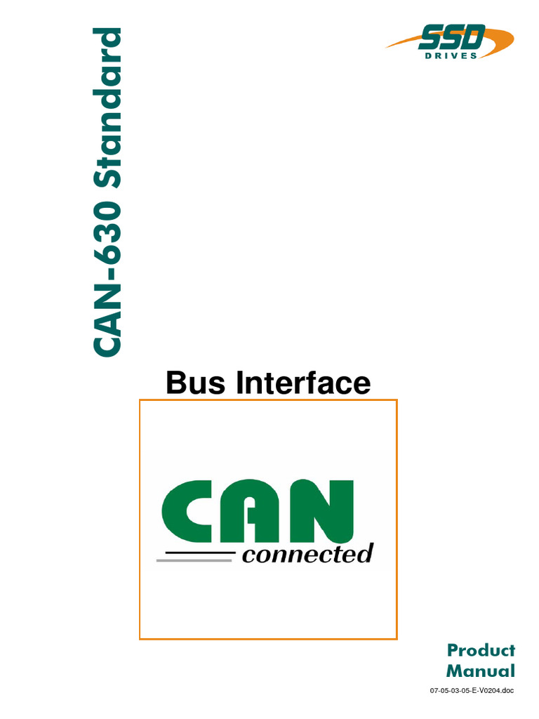 CAN 630 Standard Bus Interface Product Manual 1 | PDF | Computer ...