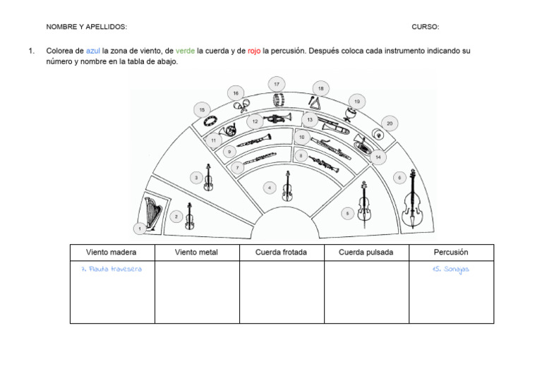 Orquesta Sinfónica (Ficha 5º) | PDF