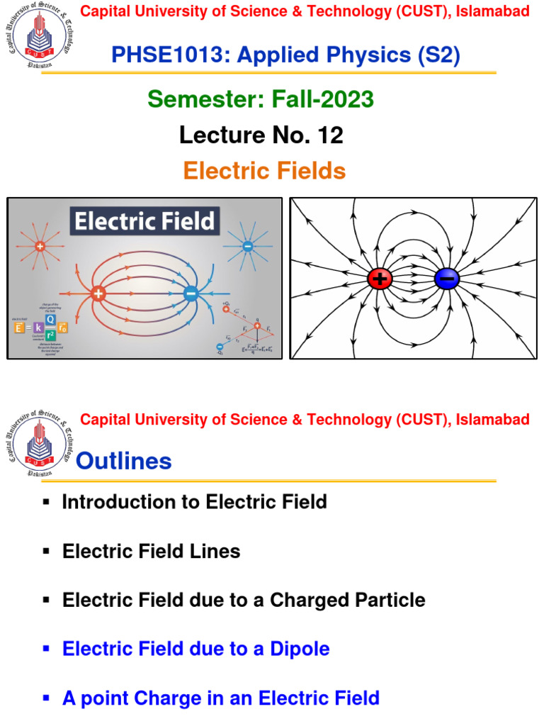 Applied - Physics - Lecture No. 12 (S2) | PDF | Electric Field ...