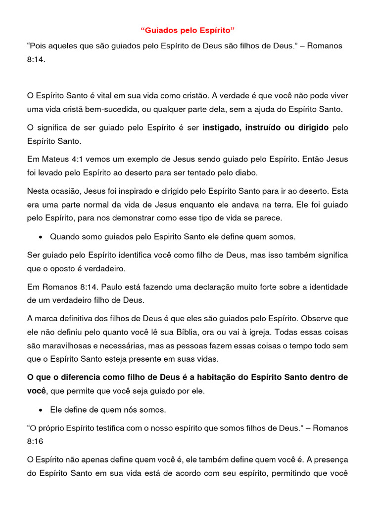 Guiados Pelo Espírito | PDF | Autoajuda | Religião e Espiritualidade