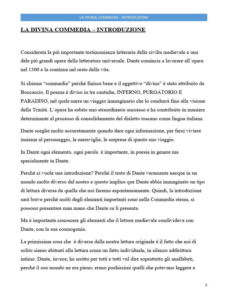 La Divina Commedia | PDF