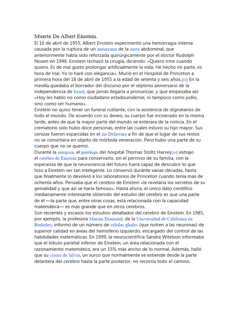 Muerte de Albert Einstein | PDF