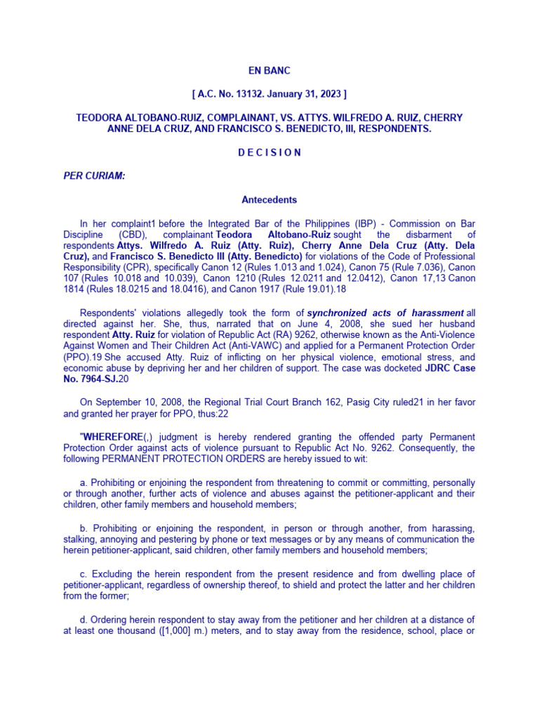 Per Curiam | PDF | Restraining Order | Evidence (Law)