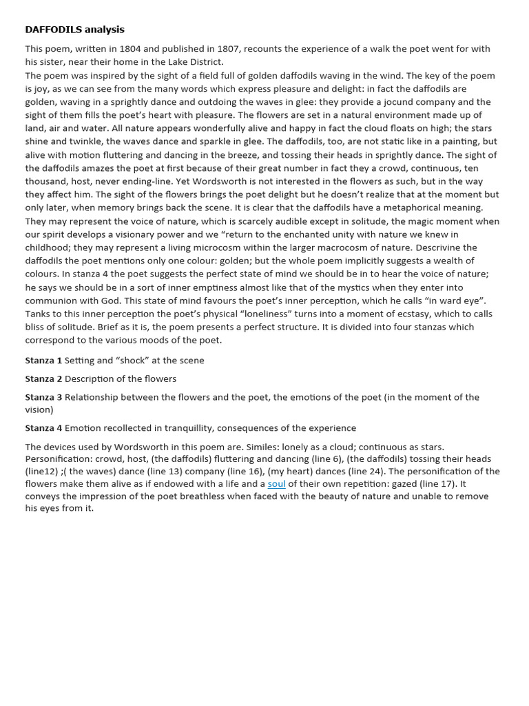 DAFFODILS Analysis | PDF