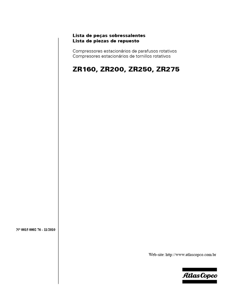 Catálogo ZR160, ZR200, ZR250, ZR275 | PDF