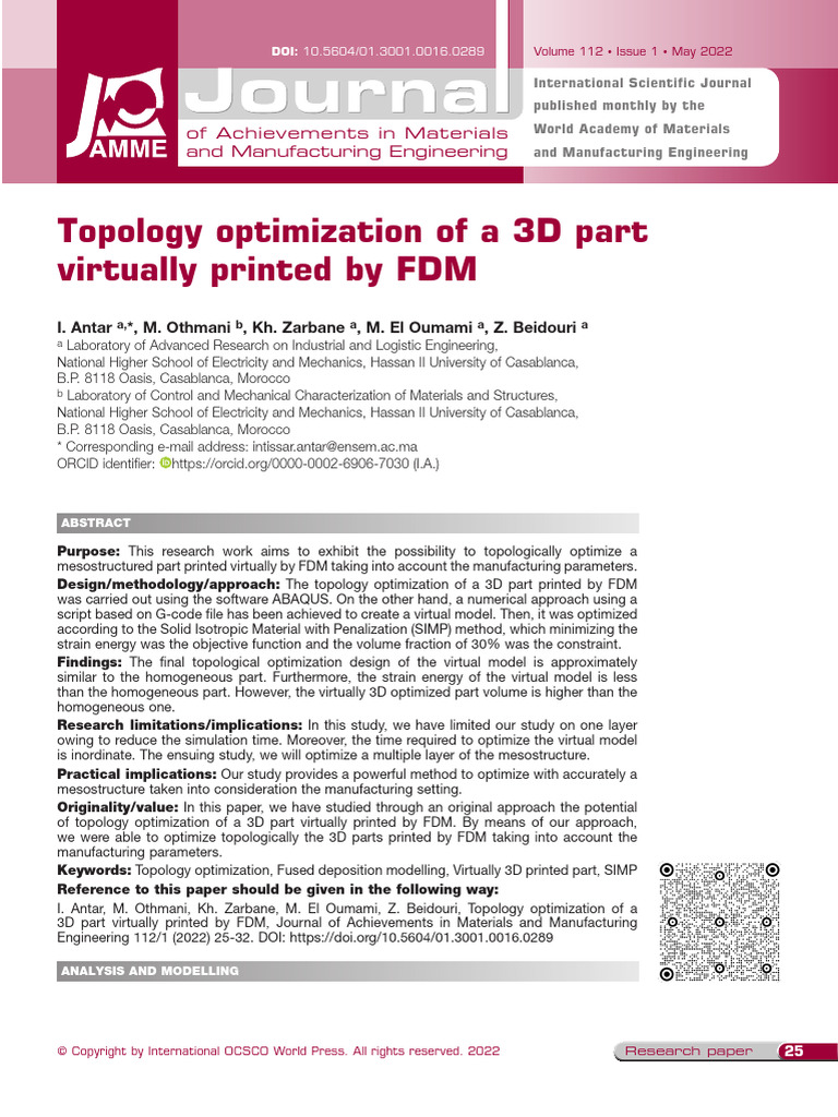 Topology Optimization of A 3D Part | PDF | Mathematical Optimization ...