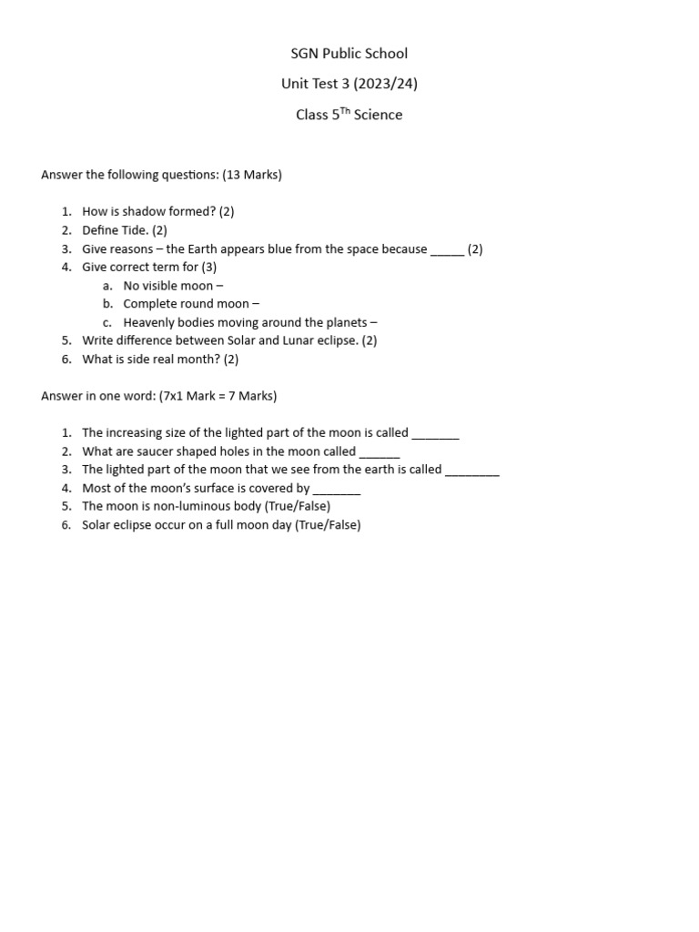 SGN Public School | PDF