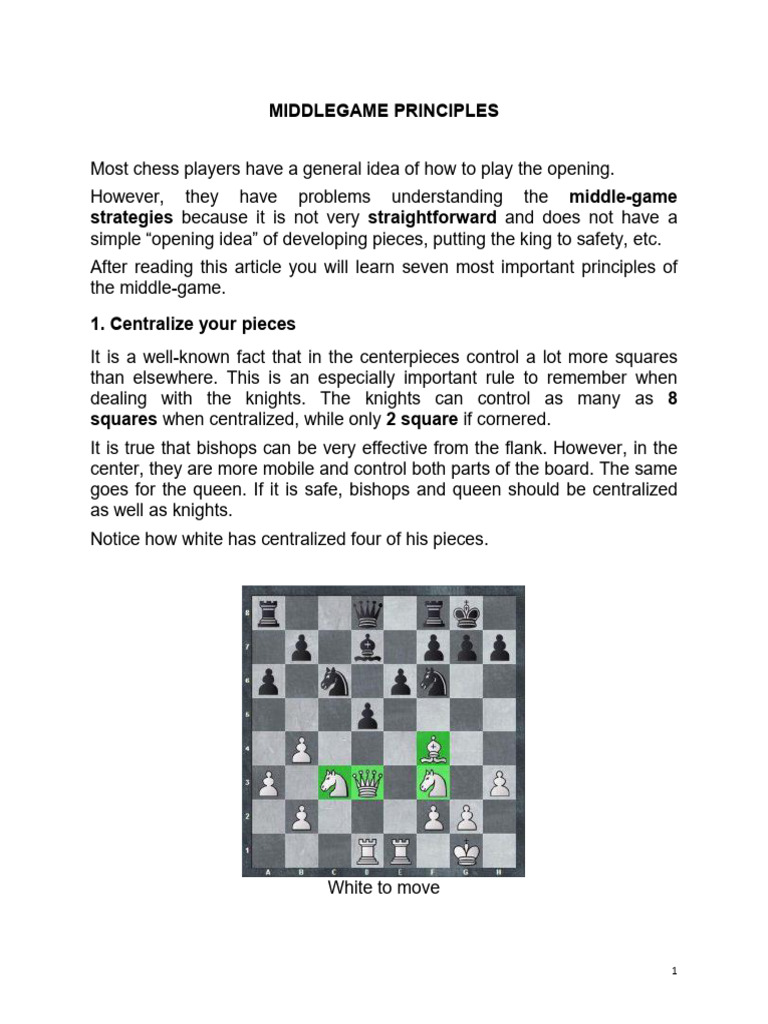 Key Middlegame Principles in Chess | PDF | Abstract Strategy Games ...