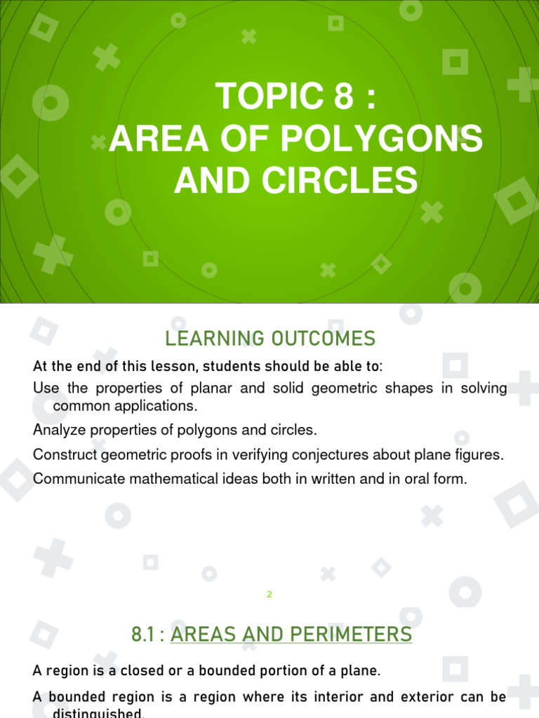 Topic 8 - Area of Polygons and Circles - A231 | PDF | Teaching Methods ...