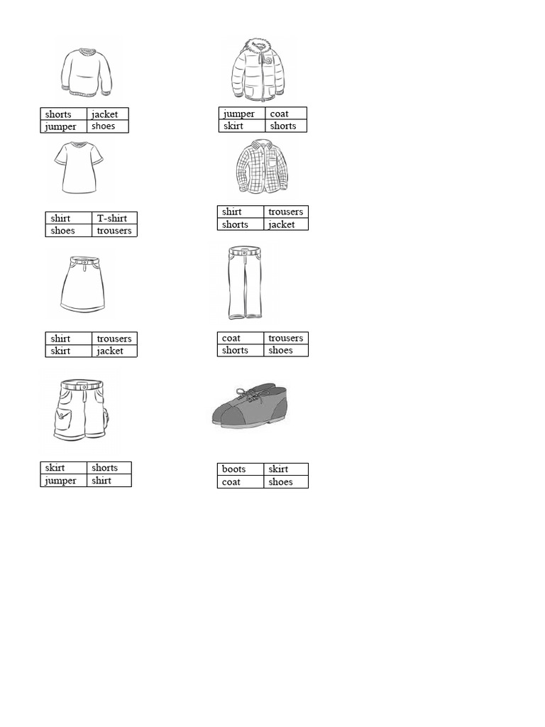 Angielski Test Unit 3 Clothes | PDF