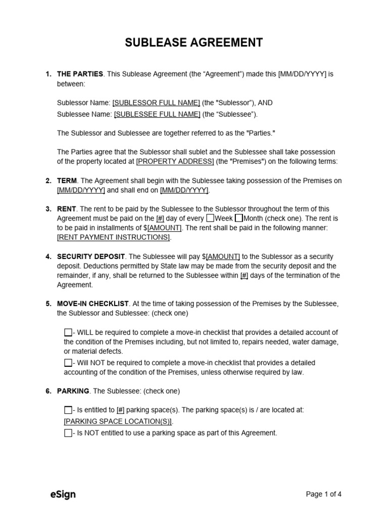 Sublease Agreement Template | PDF | Lease | Property