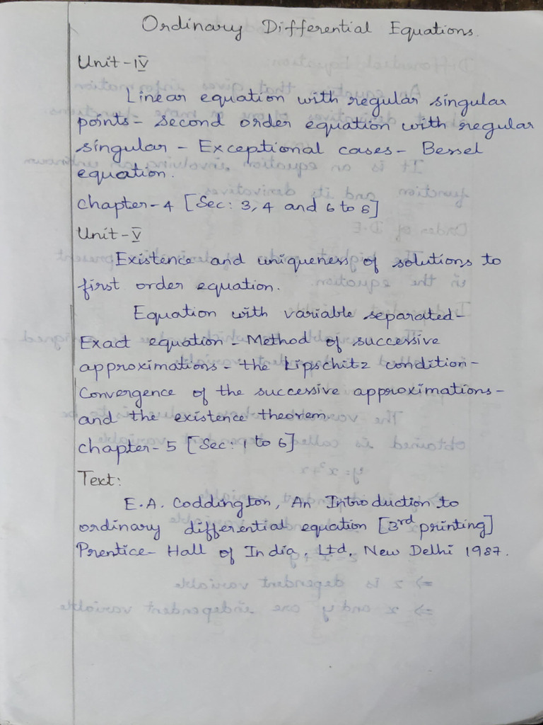 Unit 4 and 5 Ode | PDF