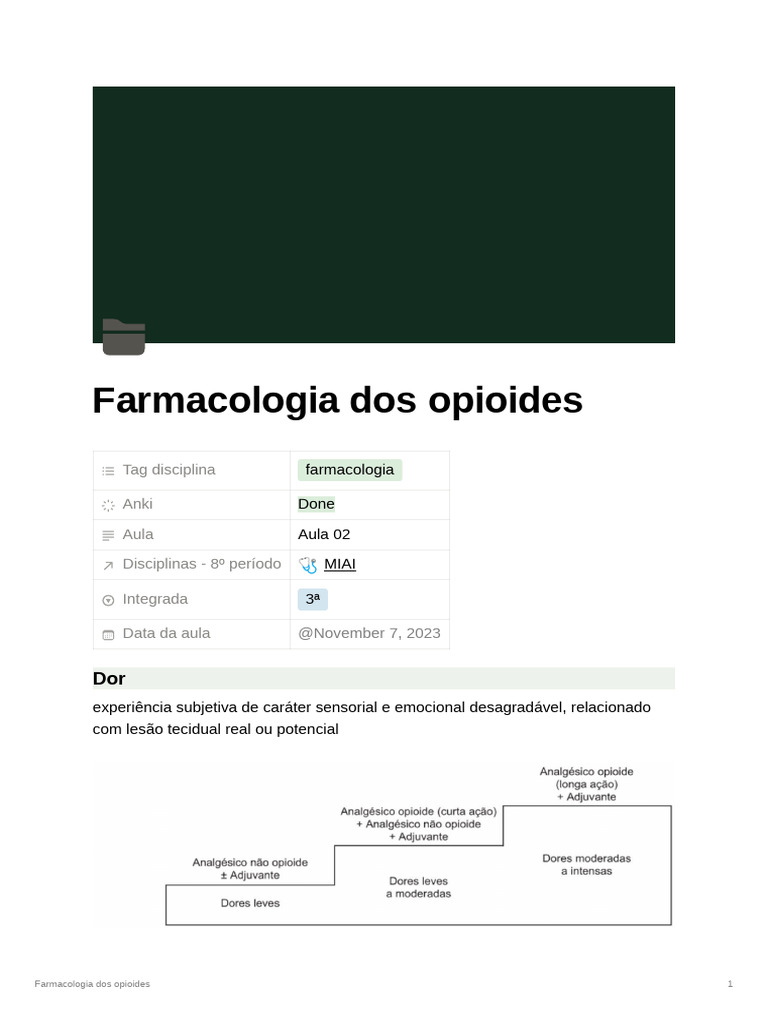 Farmacologia Dos Opioides | PDF | Opioide | Dor